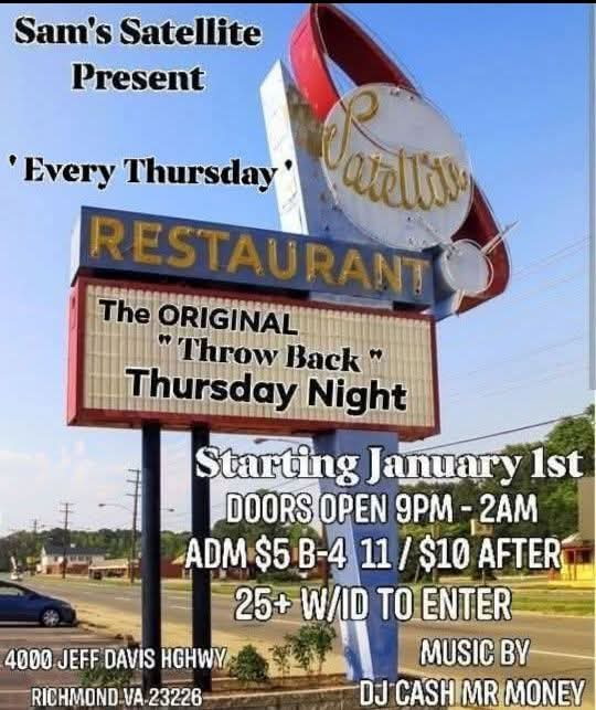 Sam's Satellite 'Every Thursday' Music by DJ Cash Mr. Money